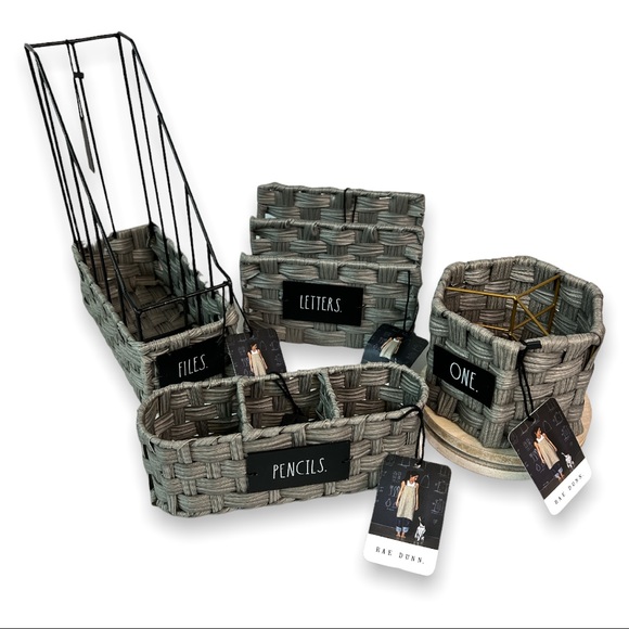 Rae Dunn | Other | New Rae Dunn 4 Piece Office Set File Holder Pencil ...